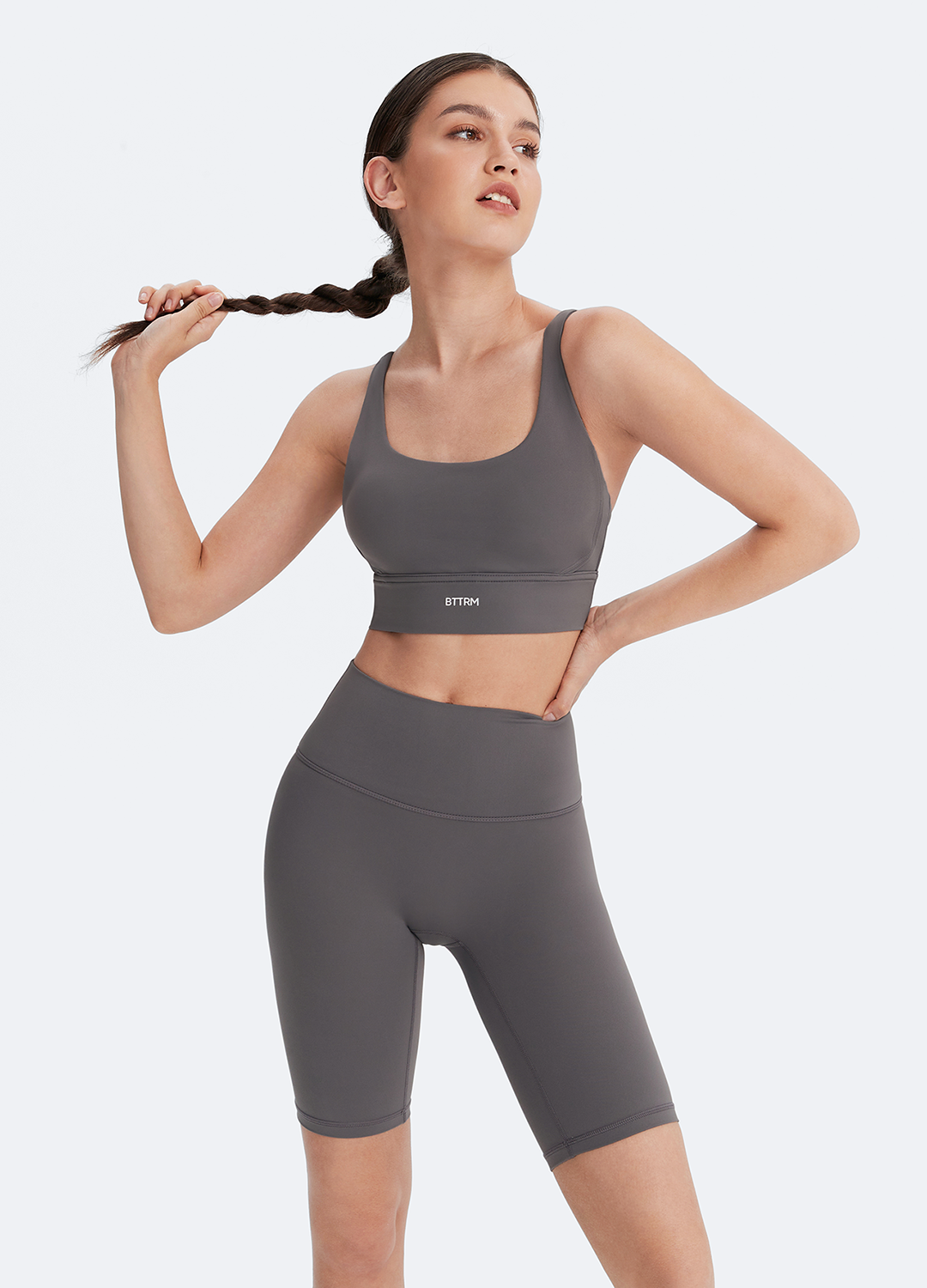 Strappy Sports Bra (Color: Gray) | BetterMe Store