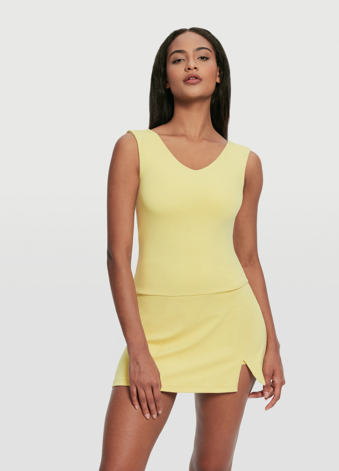 Open Back V-Neck Top (Color: Lemon Meringue) | BetterMe Store