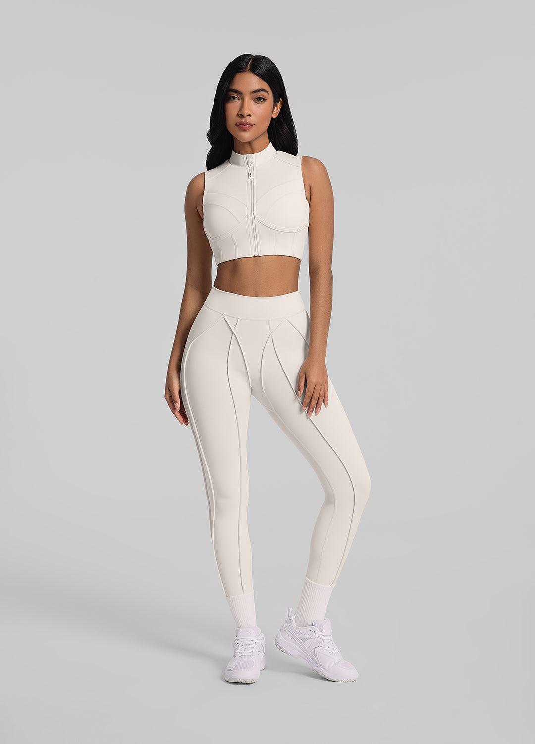 Contour Stitch Leggings (Color: Ivory) | BetterMe Store
