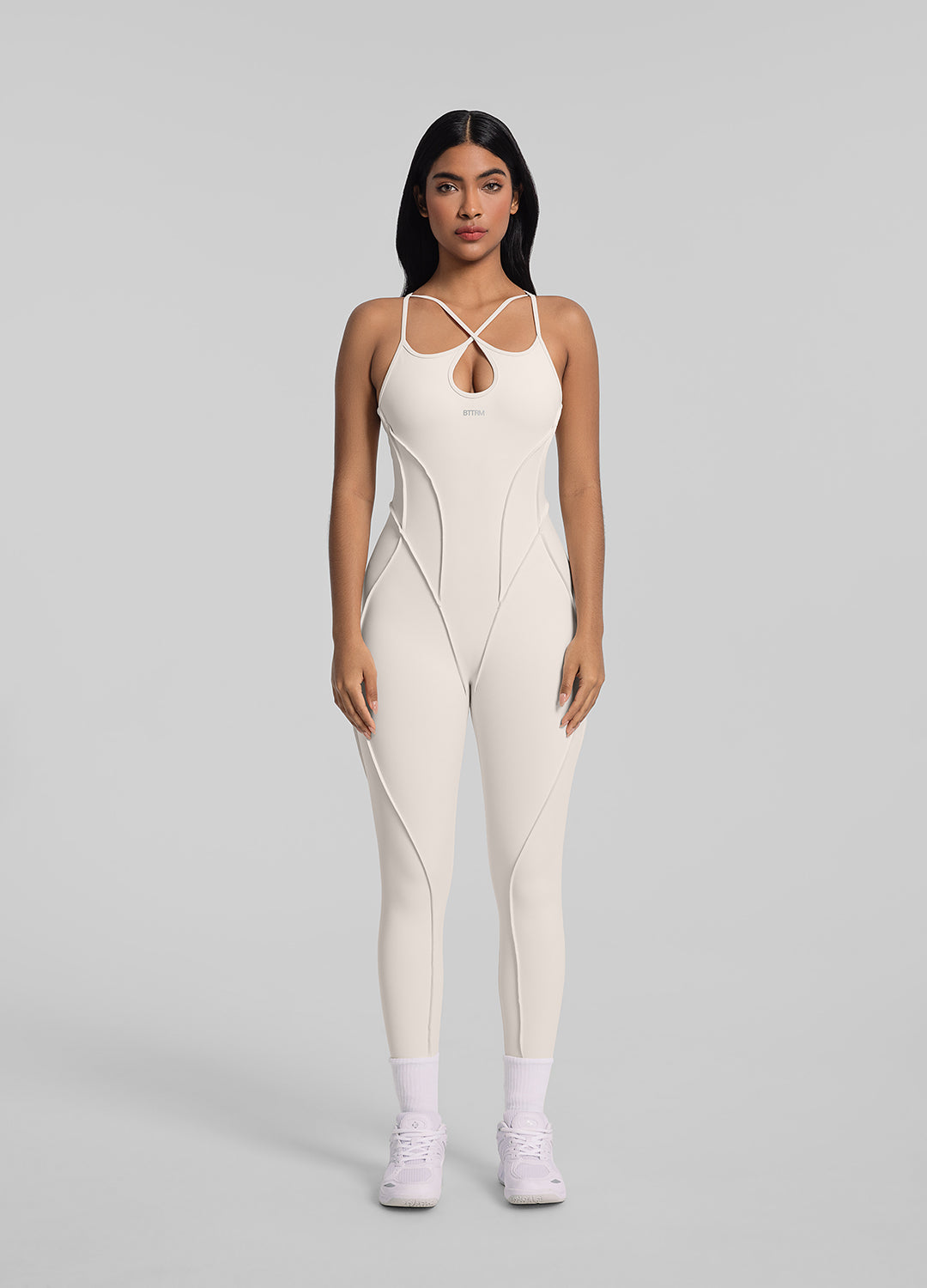 Strappy Back Catsuit (Color: Ivory) | BetterMe Store