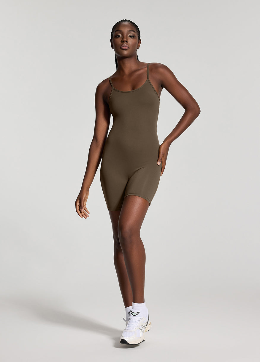 Contour Stitch Catsuit (Color: Rustic Caramel/Yellow) | BetterMe Store