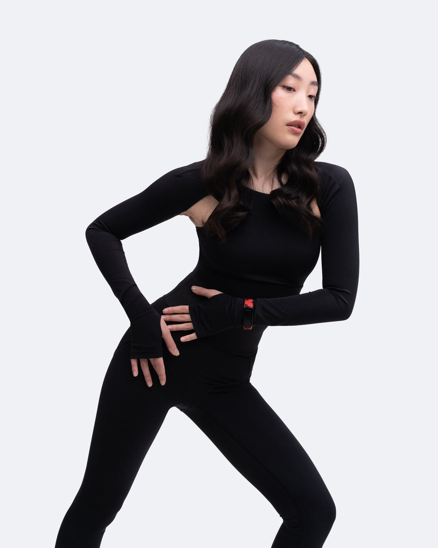 Shoulder Cut-Out Crop Top (Color: Blue) | BetterMe Store