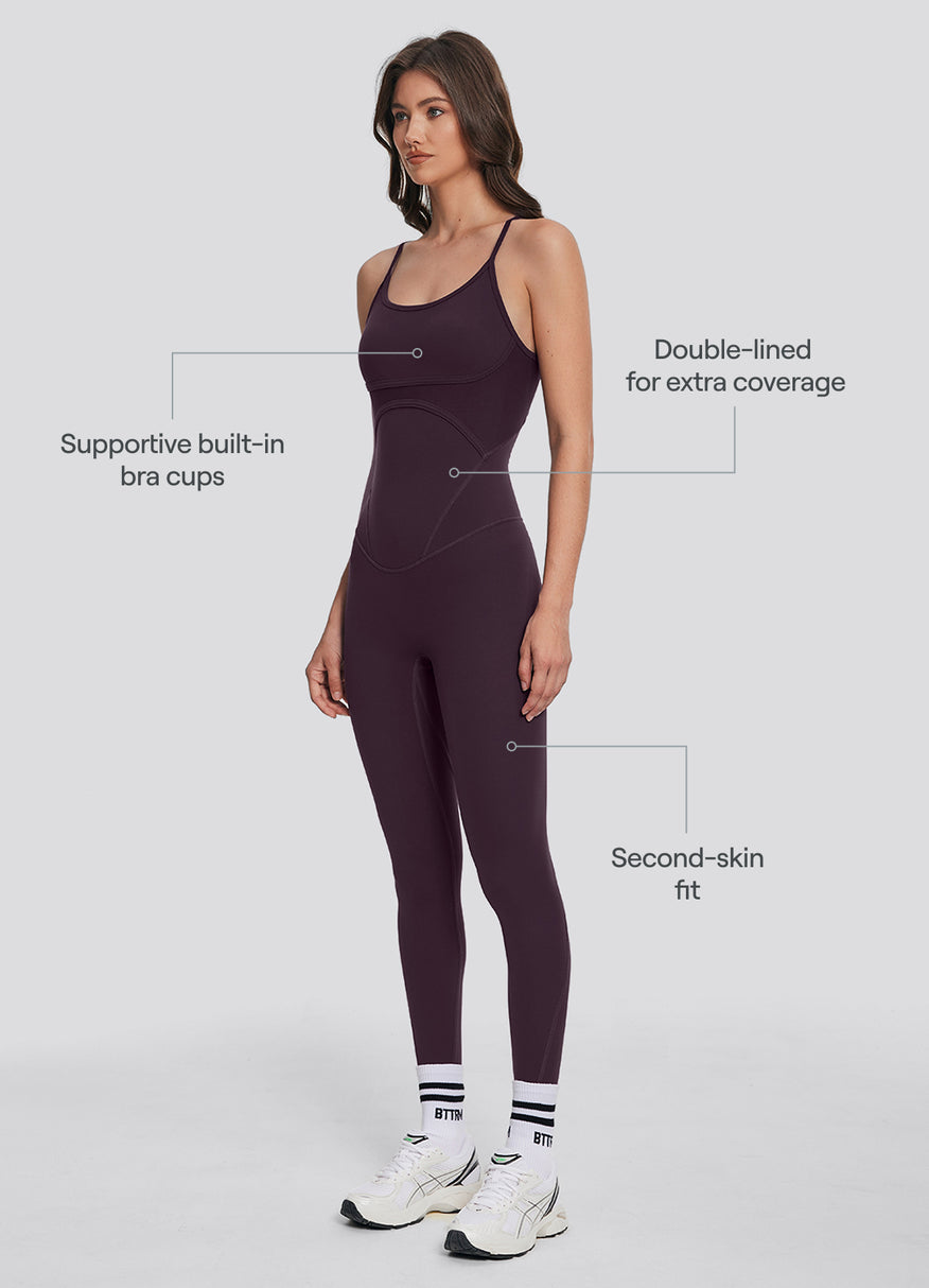 Contour Stitch Catsuit (Color: Black/White) | BetterMe Store