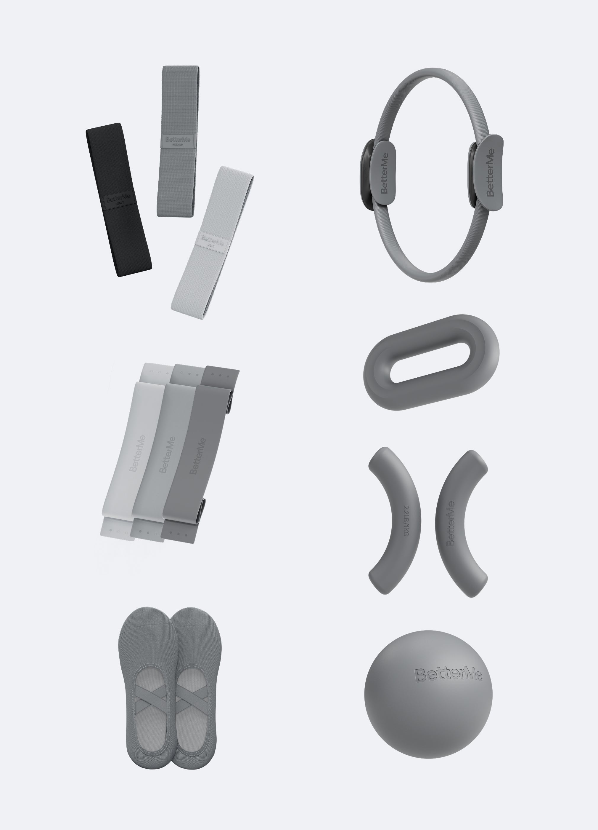 Pilates Power Kit (Color: Stone Gray) | BetterMe Store